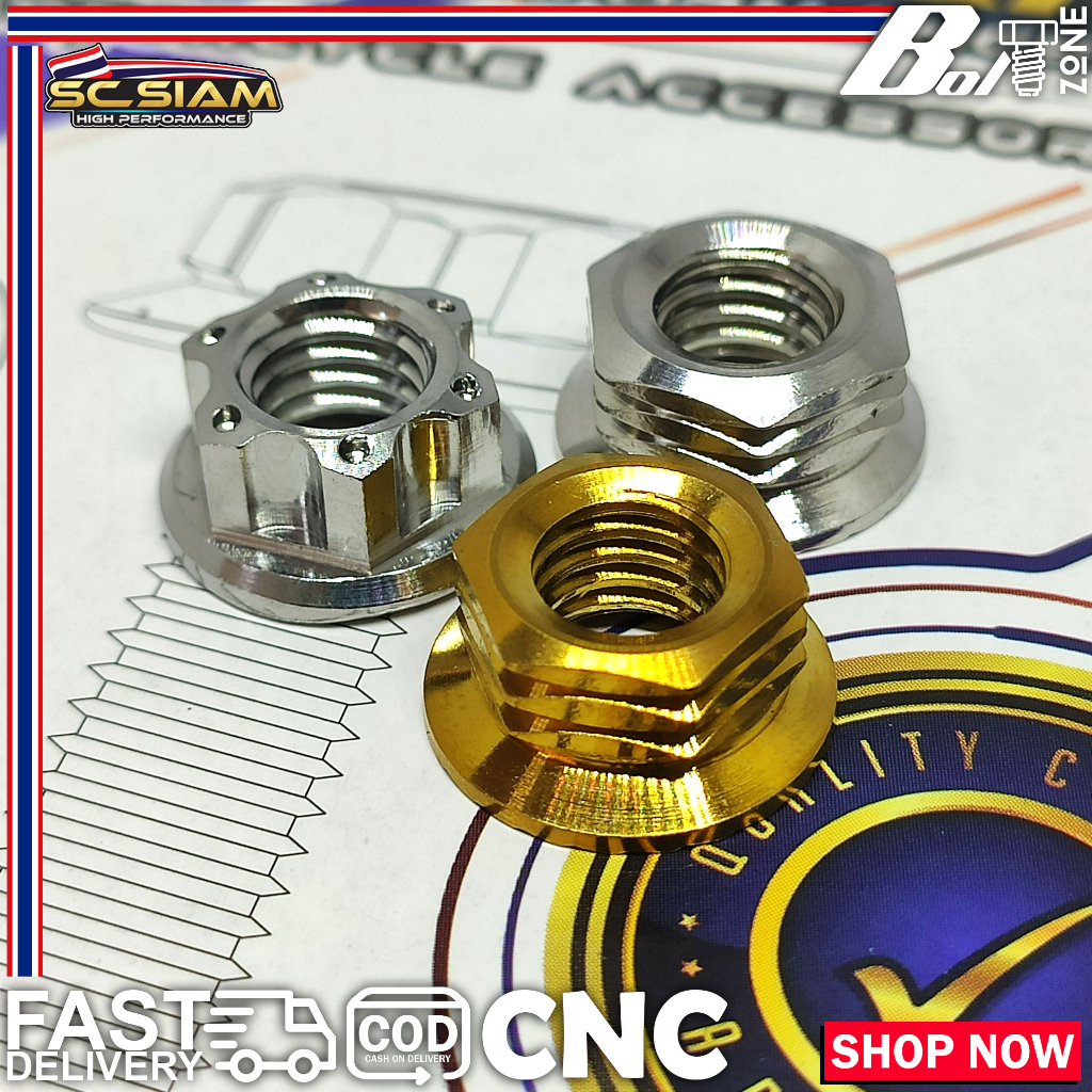SC SIAM STAINLESS CNC LOCK NUTS / MOTORCYCLE NUT 8MM 10MM 12MM 14MM ...