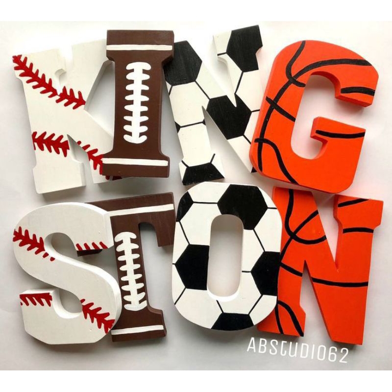 6 Inches Customized Sport Themed Letter standee(Price is Per Letter ...