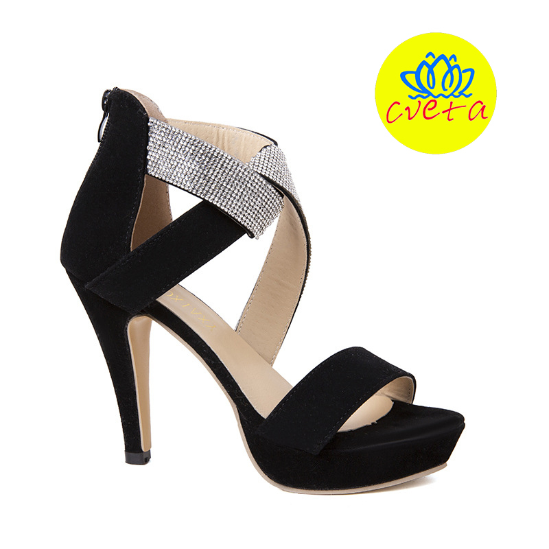 Korean fashion platform pageant stiletto heels formal glitter hollow ...