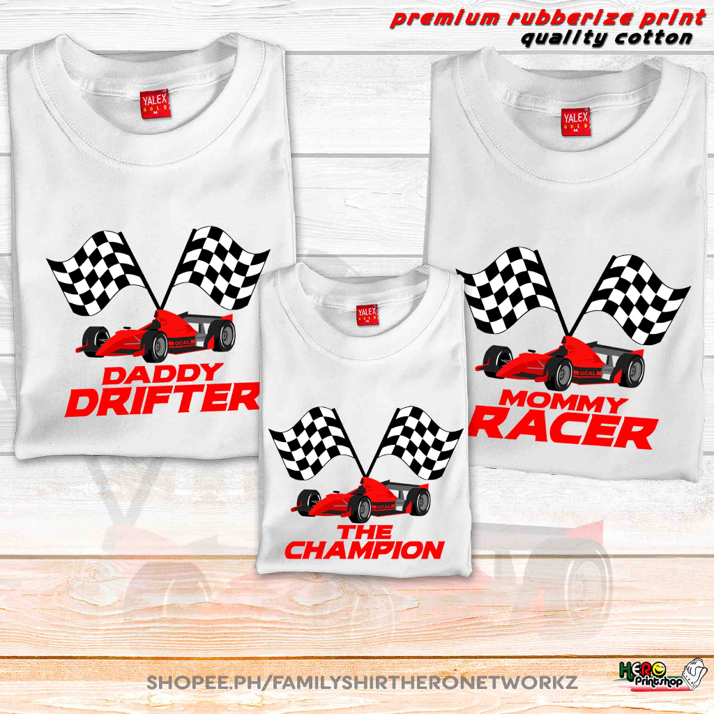 Racing Car family shirt (sold per piece) F1 Car tops unisex | Shopee ...
