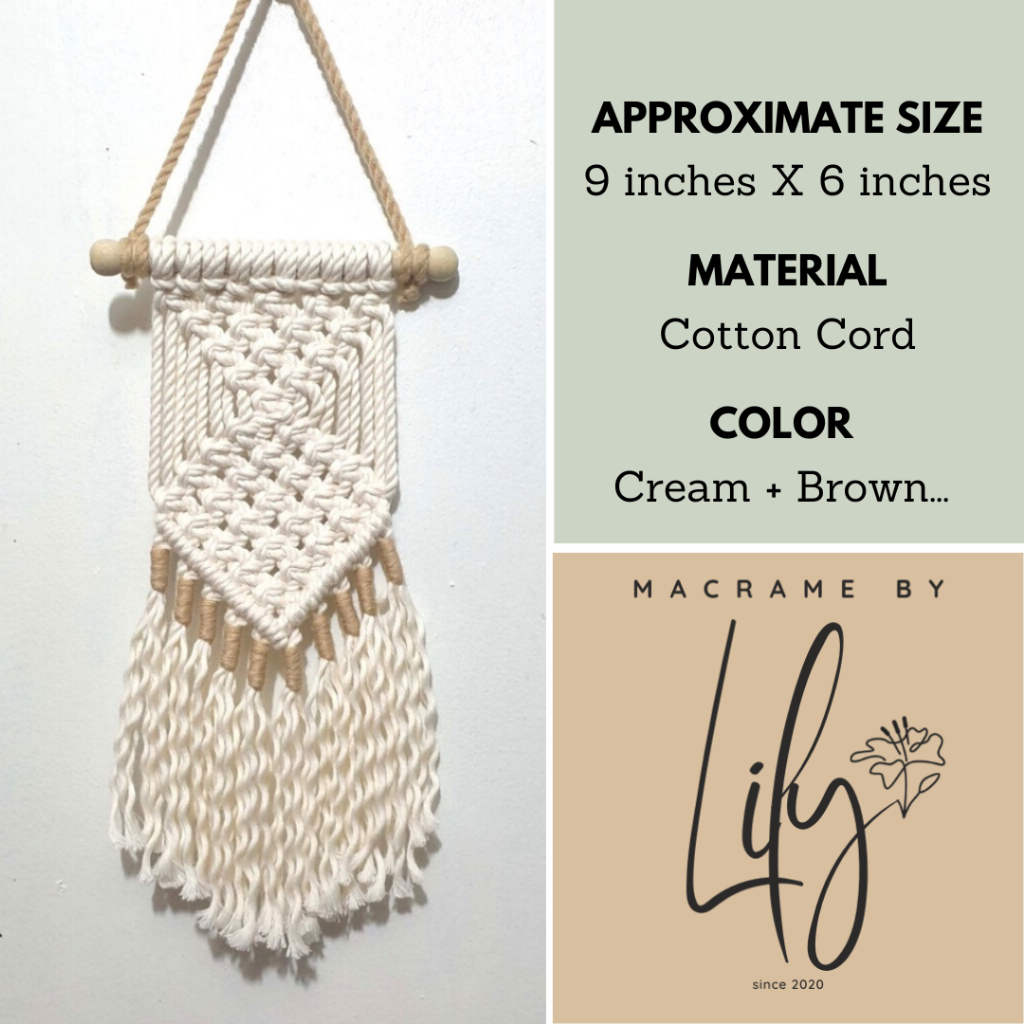 Mini Macrame Wall Hanging Decor, Cotton Macrame Cord Wall Art Wall ...