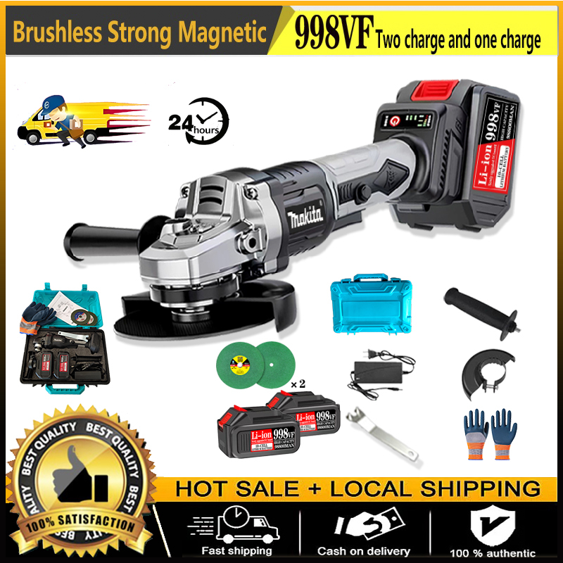Makita Cordless Brushless Angle Grinder Rechargeable 998VF Plastic Case ...