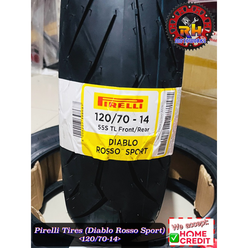 Pirelli Diablo Rosso Sport 14" Mags Size for Aerox/Nmax | Shopee ...