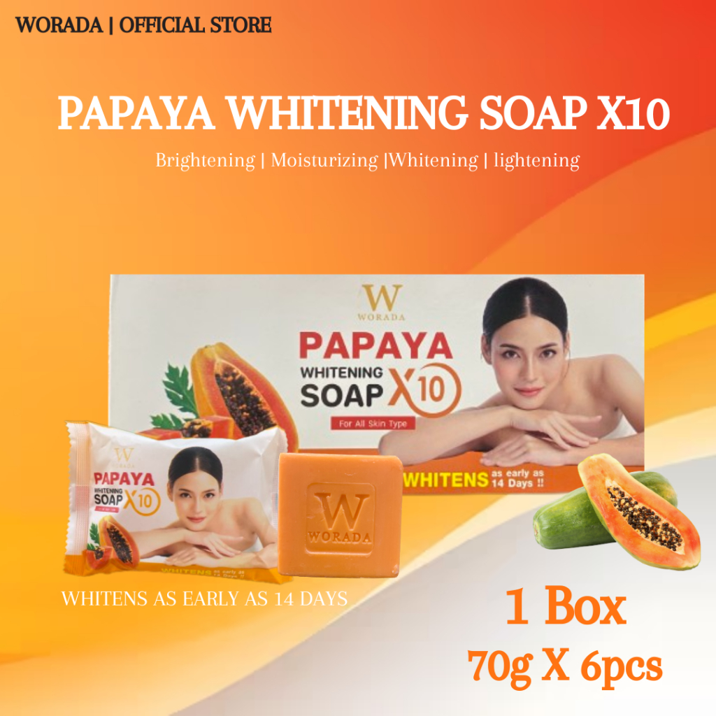 WORADA Papaya and Milk Soap Anti-acne Scar Remover 10x Whitening ...