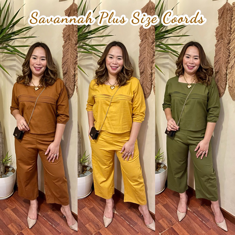 SAVANNAH PLUS SIZE LINEN COORDS WITH POCKETS | RITCHROXRTWSHOP | Shopee ...