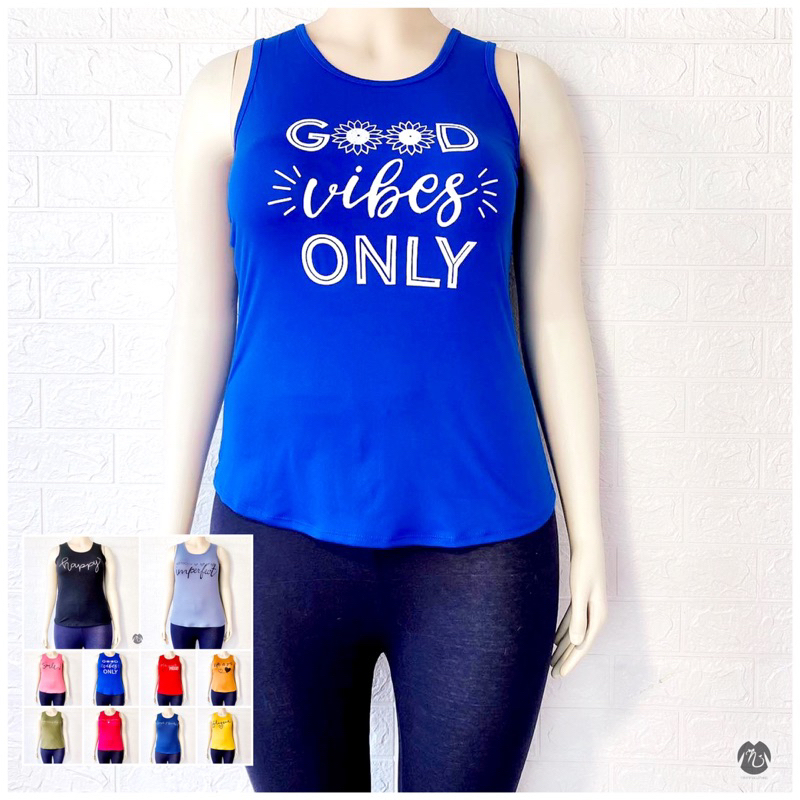 Plus Size Statement Print Sleeveless Cotton Spandex Sando XL To 2XL ...