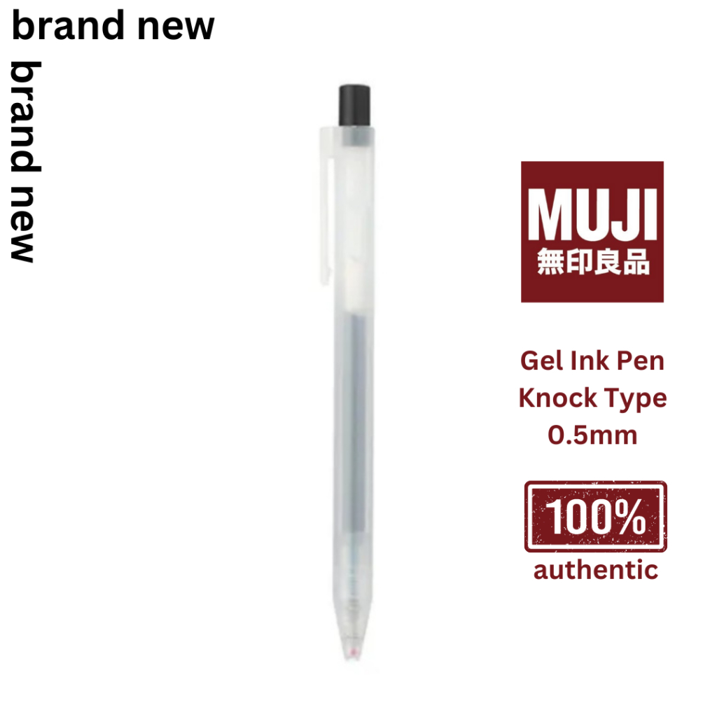 BRAND NEW!!! 100% Authentic MUJI Gel Ink Pen Knock Type 0.5mm | Shopee ...