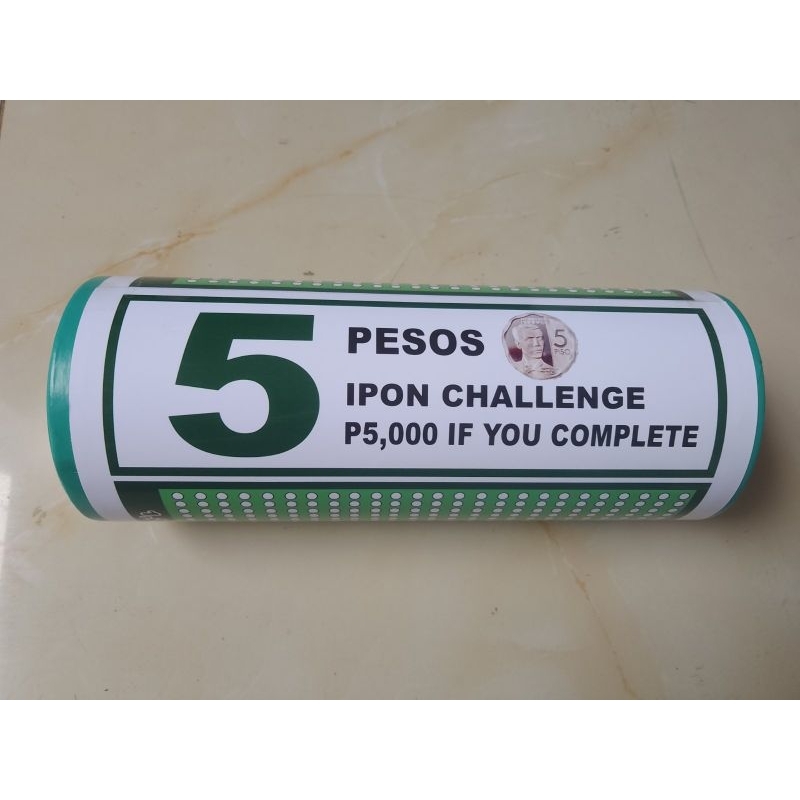 5 Peso Coins Ipon Challenge 9inches Alkansya 5,000 if completed Peso ...