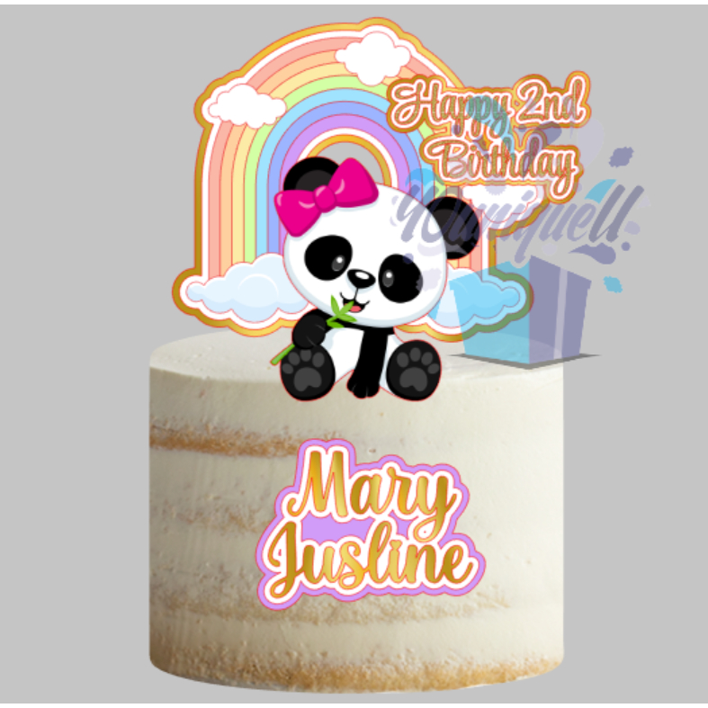 Rainbow Panda Cake Topper | Shopee Philippines