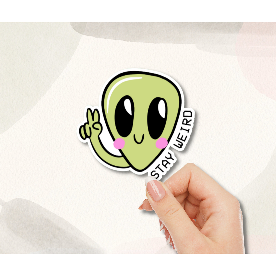 STAY WEIRD | Laminated Waterproof Sticker for Tumblers and more ...
