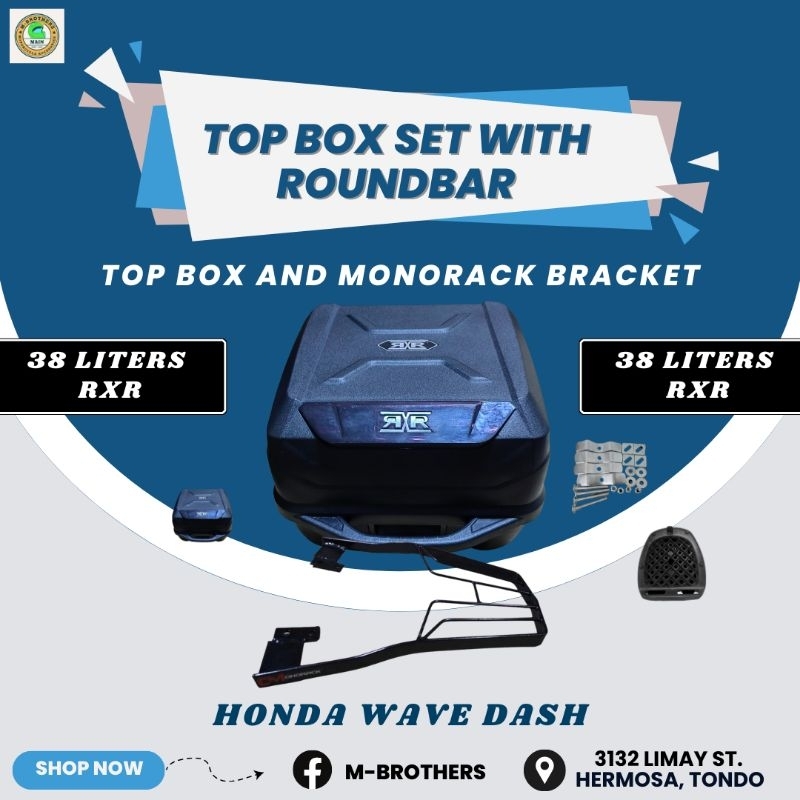 SET RxR 38 Liters Topbox with CM Monorack Bracket for Motorcycle ...