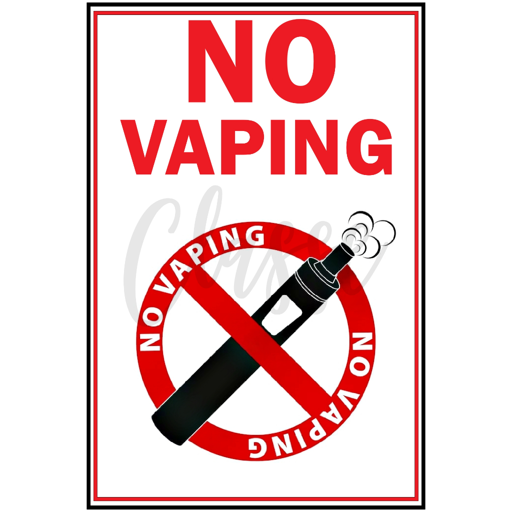 LAMINATED WARNING SIGNAGES A4 SIZE 180GSM PAPER NO SMOKING/VAPING/NO ...
