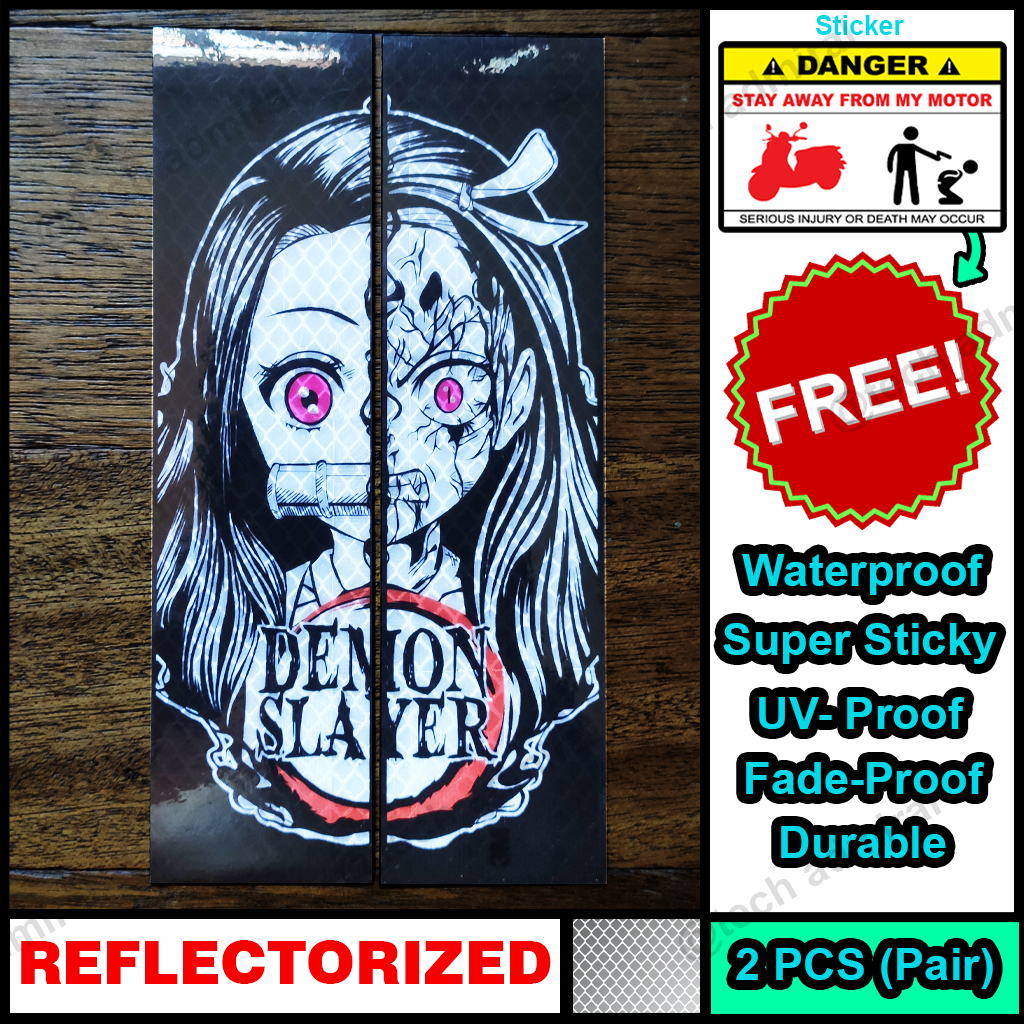 Alloy Top Box Sticker Waterproof Nezuko Half Personality (REFLECTORIZED ...