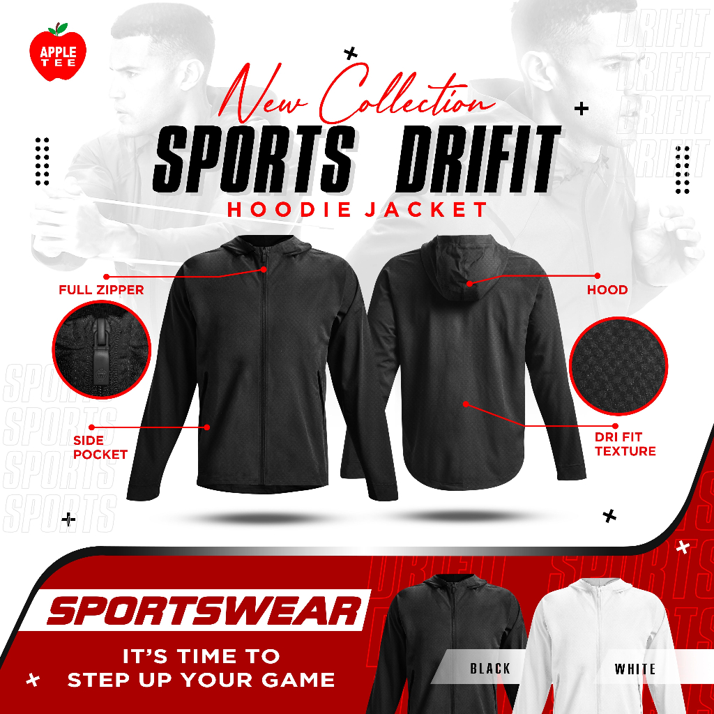 APPLE TEE DRI-FIT HOODIE JACKET SPORTSWEAR (UNISEX) | Shopee Philippines