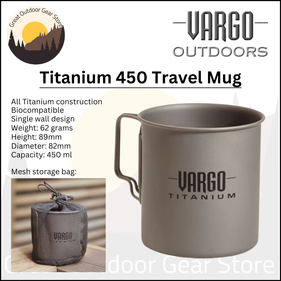 VARGO Titanium 450 Travel Mug | Ultralight Outdoor Backpacking Camping ...