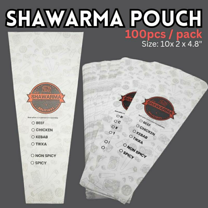Shawarma Cone Pouch Paper 100pcs | Shopee Philippines