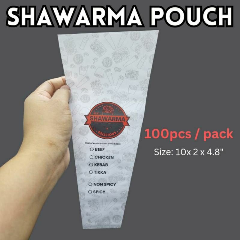 Shawarma Cone Pouch Paper 100pcs | Shopee Philippines