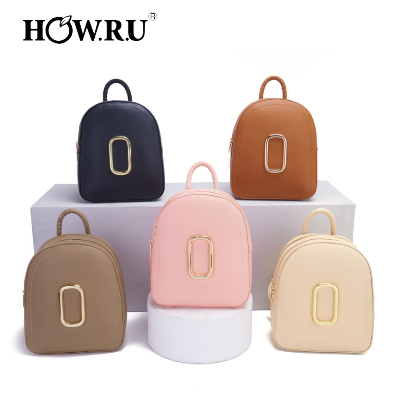 How.R.U Original 2024 Korean Backpack Leather For Women Wateproof ...