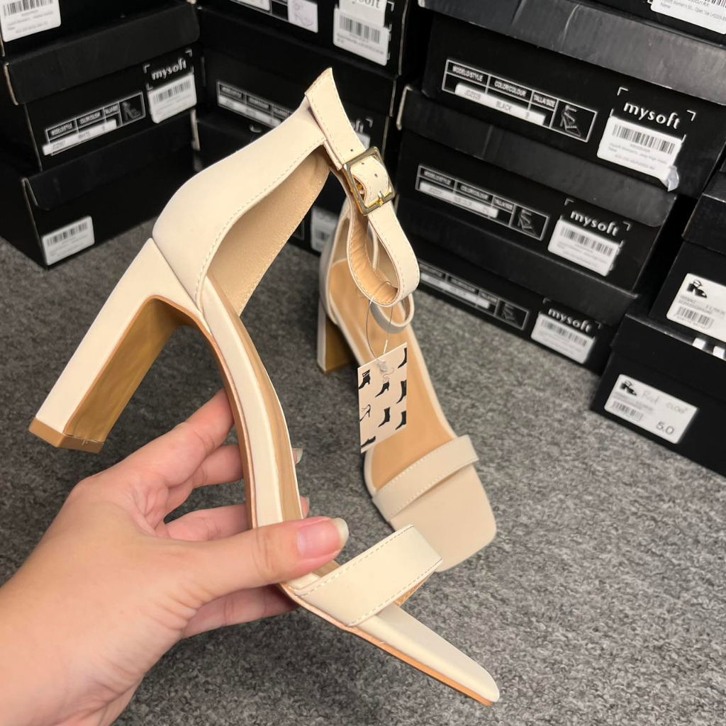 3inches block heels large size (us size) sandals South Korea one word ...