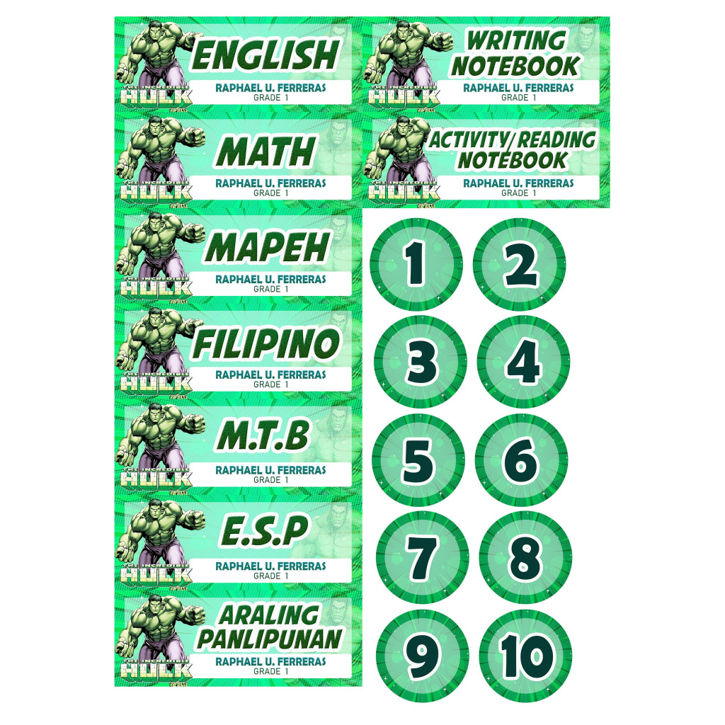 Personalized Subject Sticker with number | Shopee Philippines