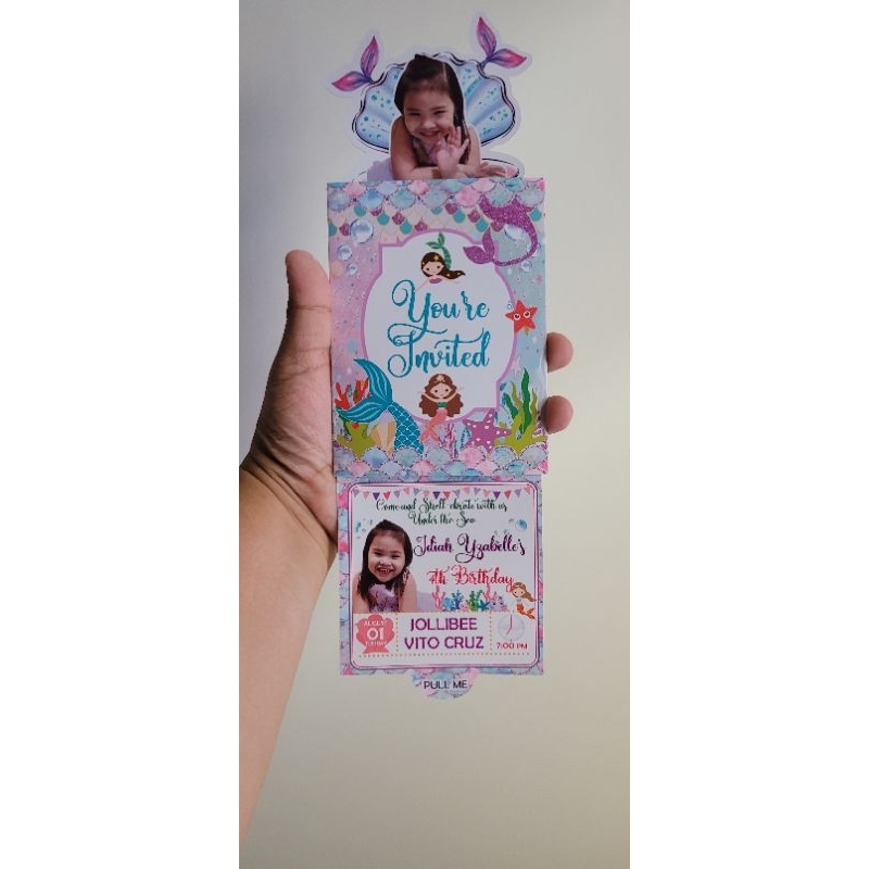 Mermaid pull me invitation 10pcs | Shopee Philippines