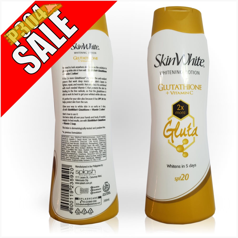 SkinWhite Glutathione Gluta Power Whitening Lotion Vitamin C SPF20 ...