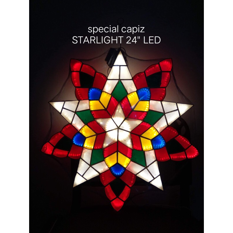 24 inches Special Capiz Parol, LED lights with 8 mode of lights play ...