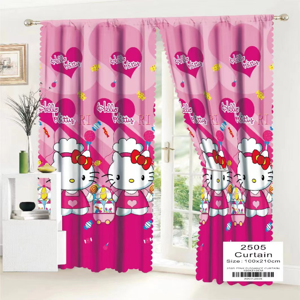 Curtain Kurtina Sa Bintana 100x210cm Windows Curtain Kurtina Door Green ...