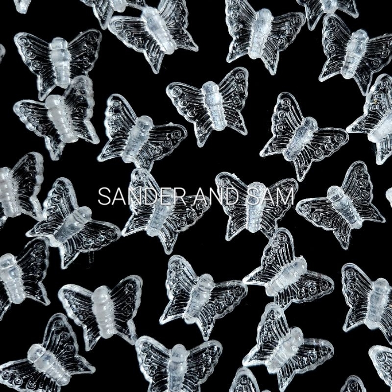 Butterfly Clear Charms Beads Ornaments 16x13mm for DIY Accessories ...