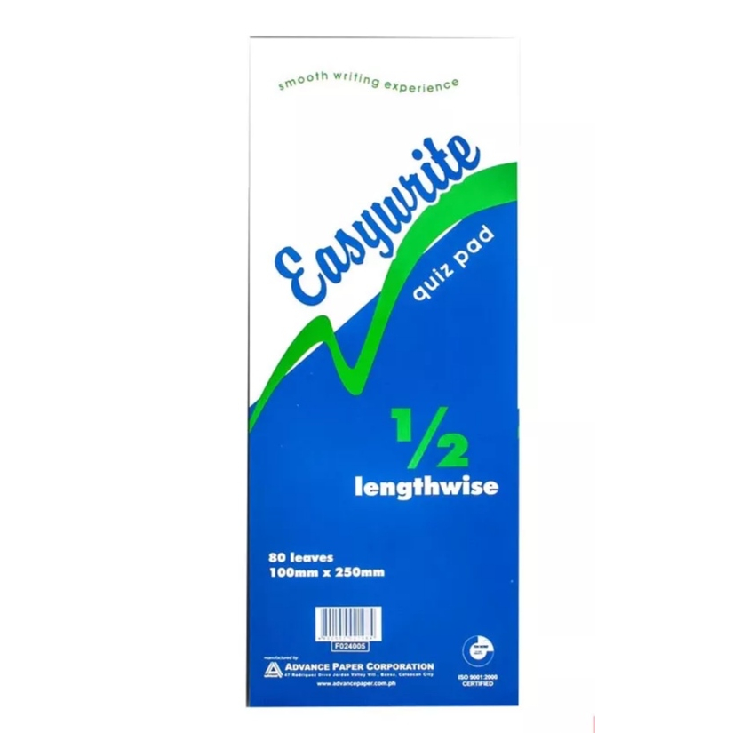 Easywrite Writing Pad Paper Grade 1-4, 1/2 Crosswise Quiz Pad and ...