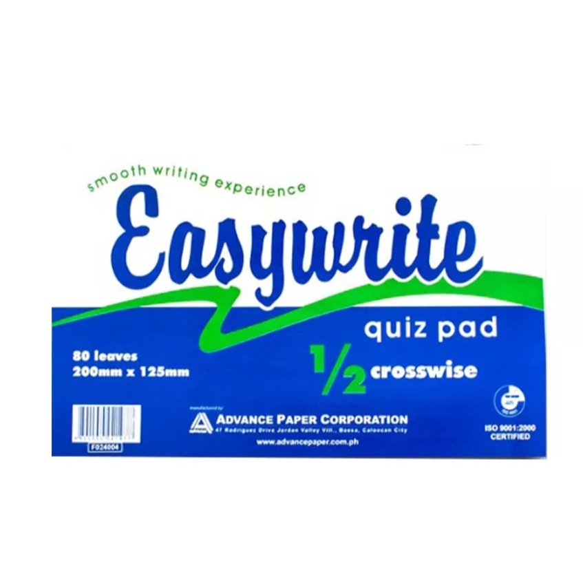Easywrite Writing Pad Paper Grade 1-4, 1/2 Crosswise Quiz Pad and ...