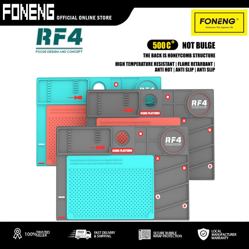 RF4 RF-P02 380×260mm Heat Insulation Silicone Pad Desk Mat BGA Soldering Repair Station Main ...