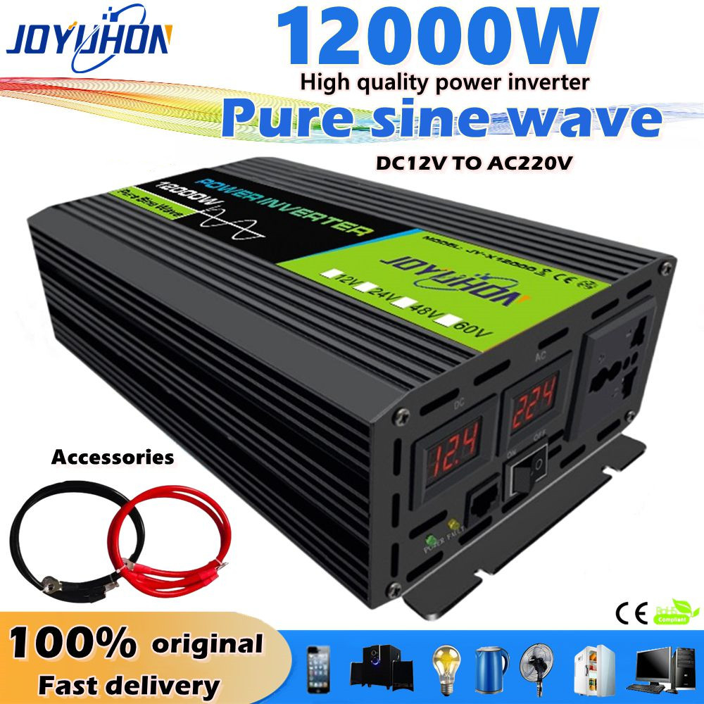 JOYUHON 3000W-12000W Pure Sine Wave Inverter DC12V to AC 220V Solar ...