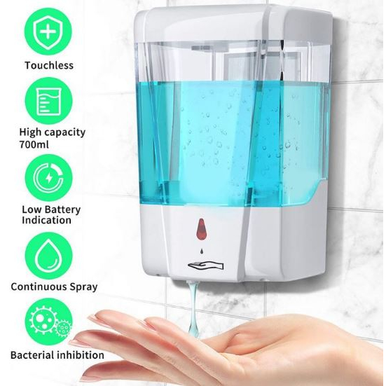 Wall Mounted Automatic Alcohol Dispenser Sensor Soap Dispenser Bathroom ...