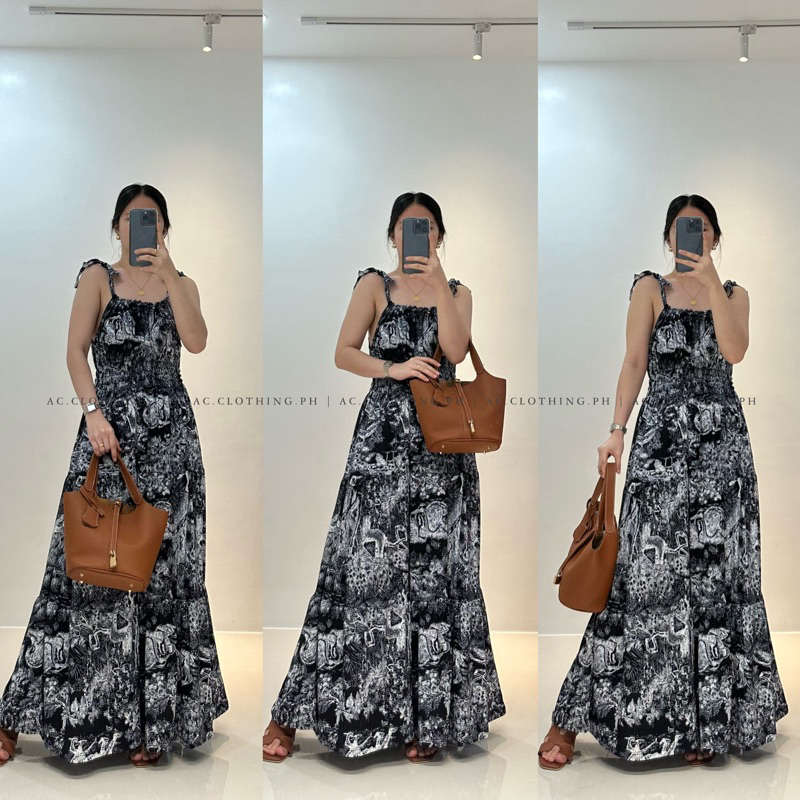 DESERIE SMOCKED SUMMER MAXI DRESS | Shopee Philippines