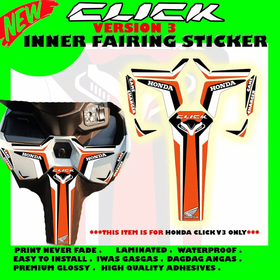 CLICK V3 125i INNER FAIRING STIKER / HONDA CLICK V3 ACCESSORIES STICKER ...