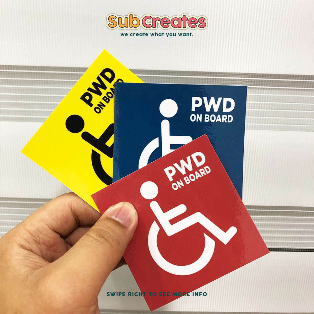 PWD On Board Waterproof Vinyl Sticker (by SubCreates) | Shopee Philippines