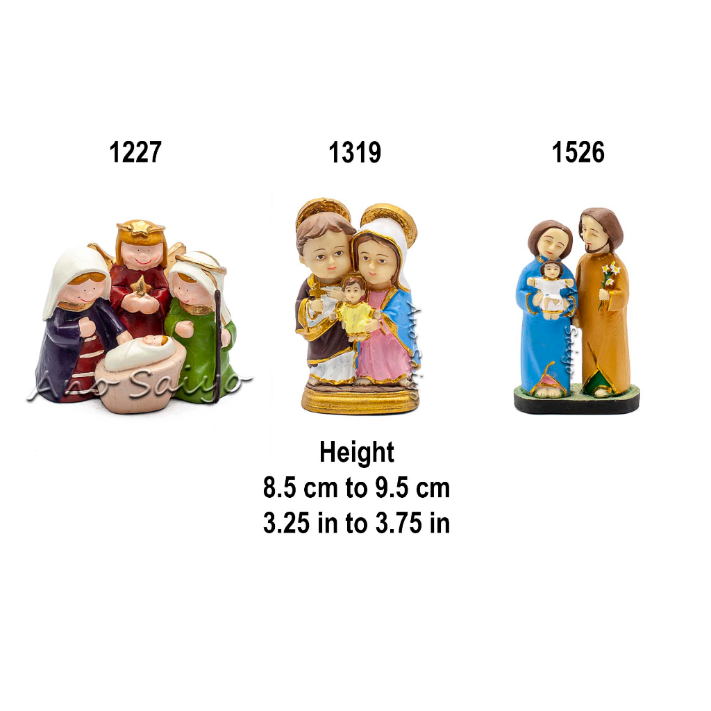 AnoSaiyo Holy Family Chibi Statue Altar Figurine with Jesus Christ Mama ...