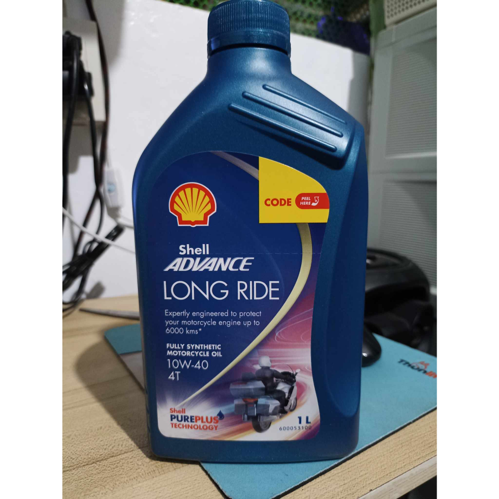 Shell Advance Long Ride 10W-40 1Liter Fully Synthetic Oil | Shopee ...