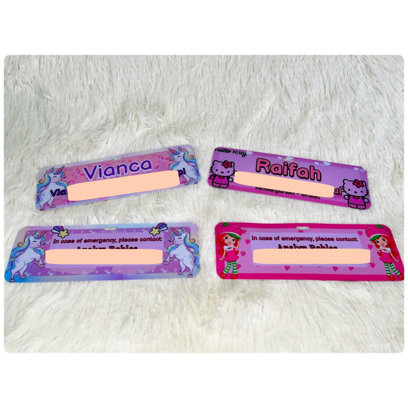 PVC NAME TAG with LACE (Back to Back print) | Shopee Philippines