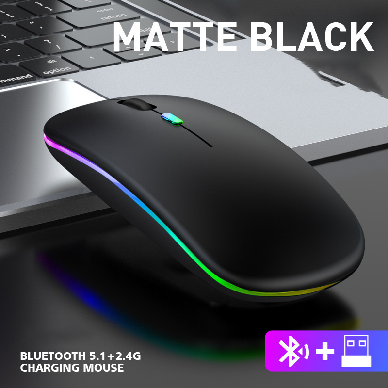 PM6 2.4Ghz Bluetooth Mouse Rechargeable Office Adjustable DPI Mute ...
