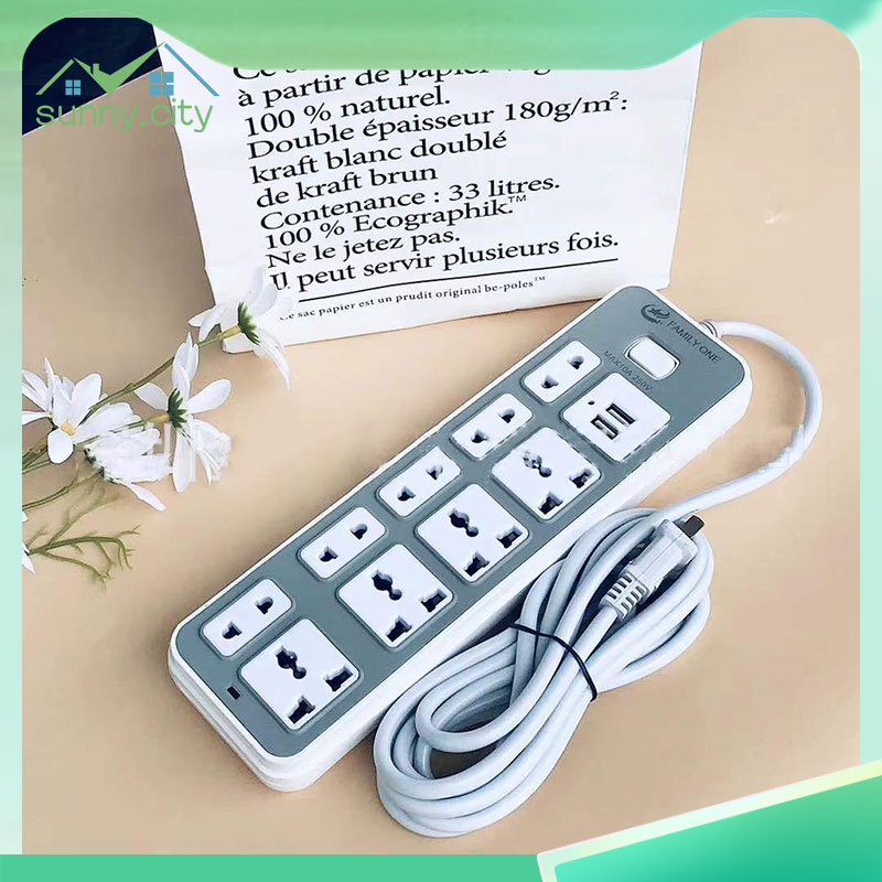 Extension Outlet With Switch Universal Charger Socket Strip with 9 ...