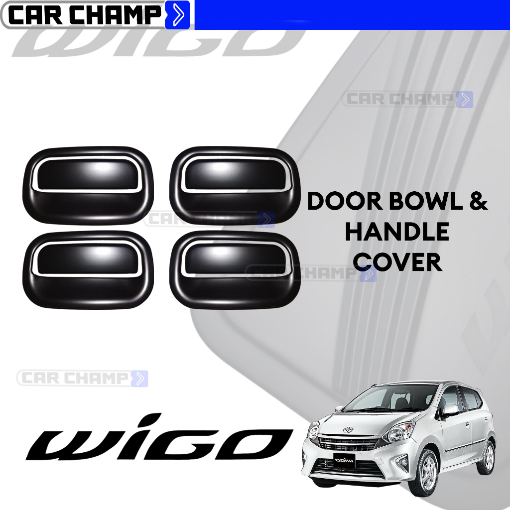 Toyota Wigo 2017 to 2022 2nd gen Door Bowl and Handle Cover Matte Black ...