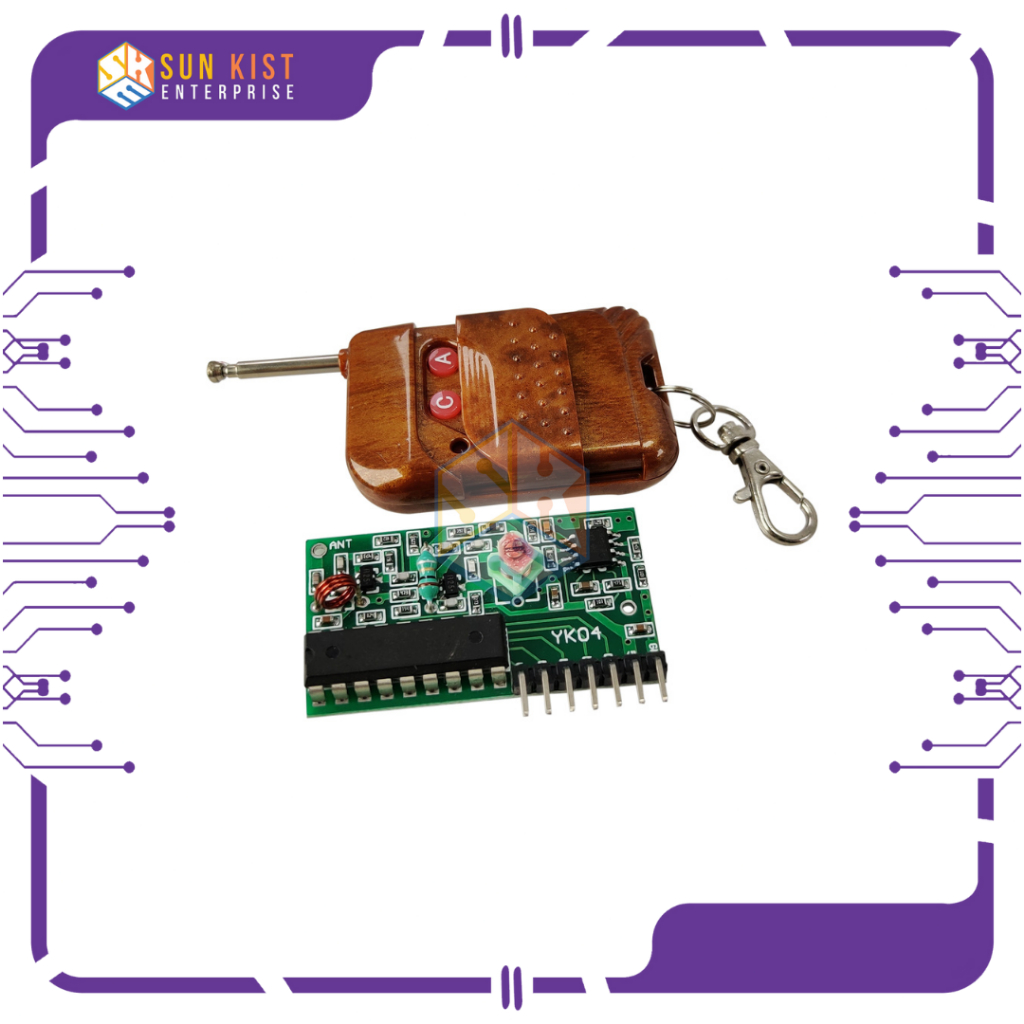 4 Channel Wireless Remote Control Transmitter Receiver Module IC 2262 ...