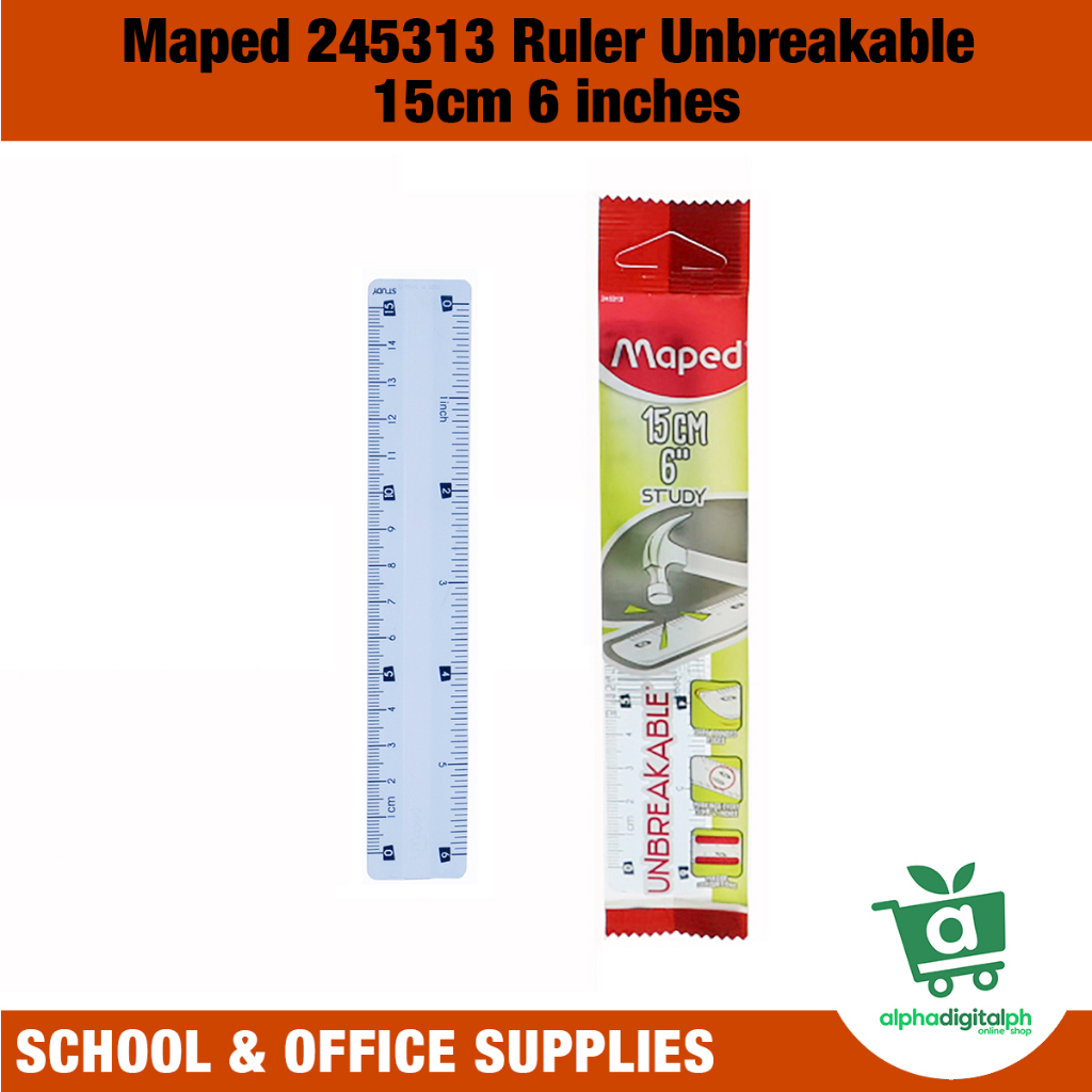 Maped 245313 Ruler Unbreakable 15cm 6 inches | Shopee Philippines