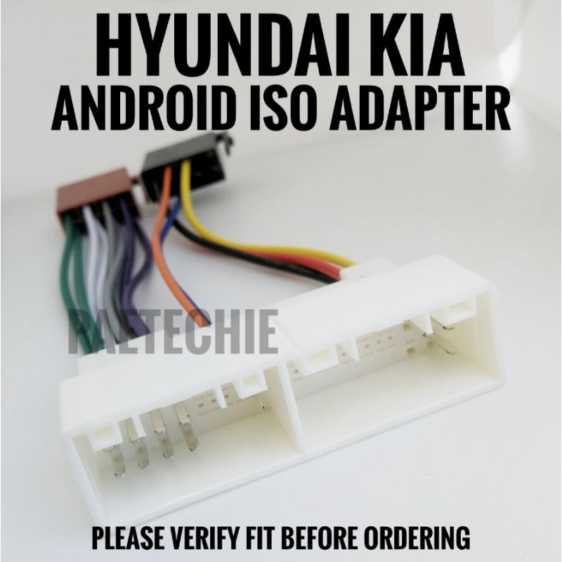 Hyundai Kia to Android ISO Head Unit Car Stereo Wiring Harness Adapter ...