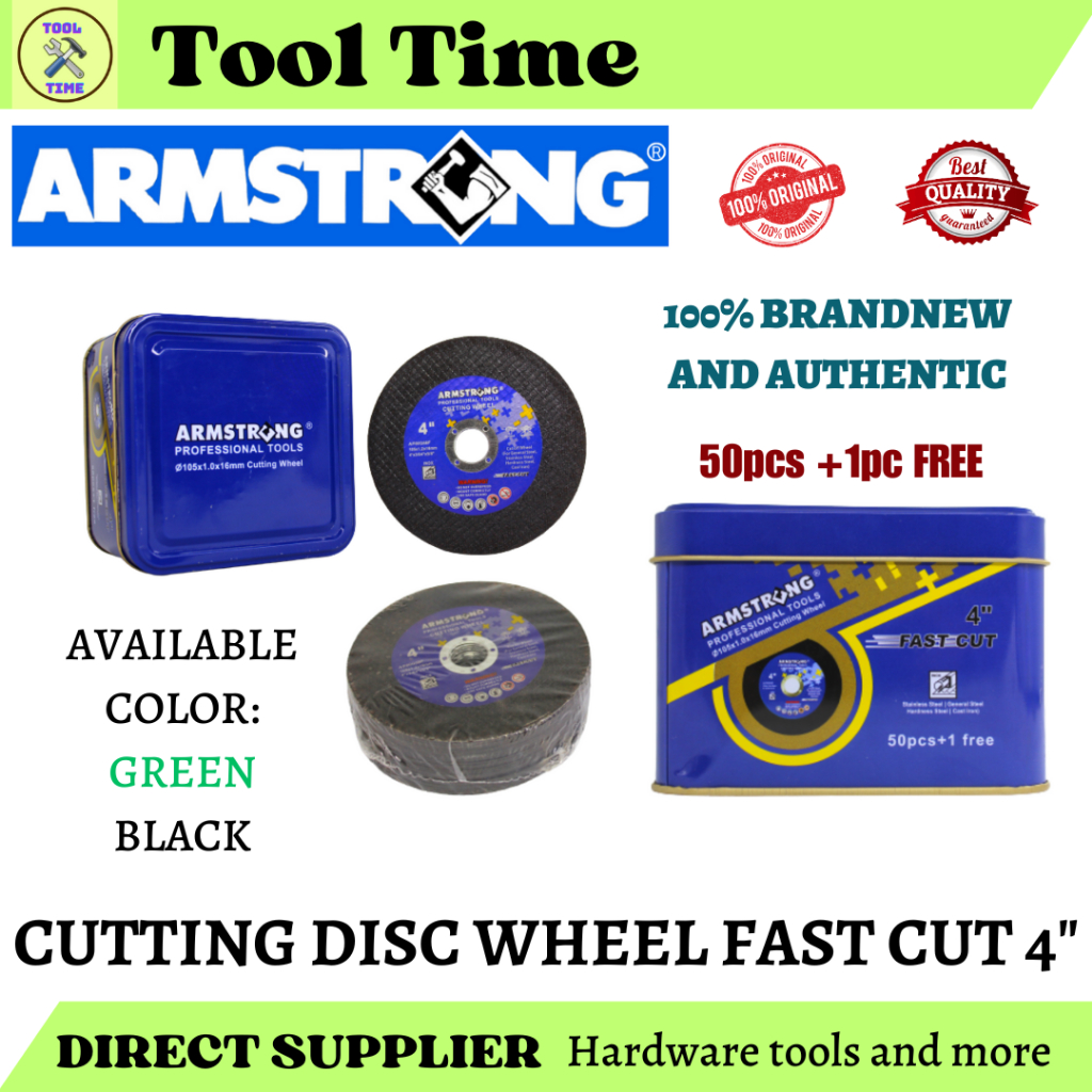 ARMSTRONG ABRASIVE CUTTING DISC WHEEL FAST CUT 4" 50pcs | Shopee ...