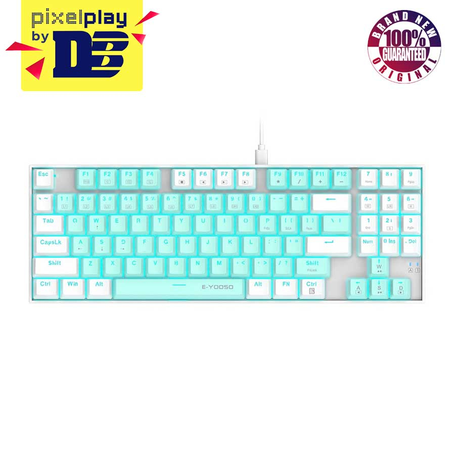 E-Yooso Z-13 Single Light 89 Keys Mechanical Keyboard Green/White (Red ...