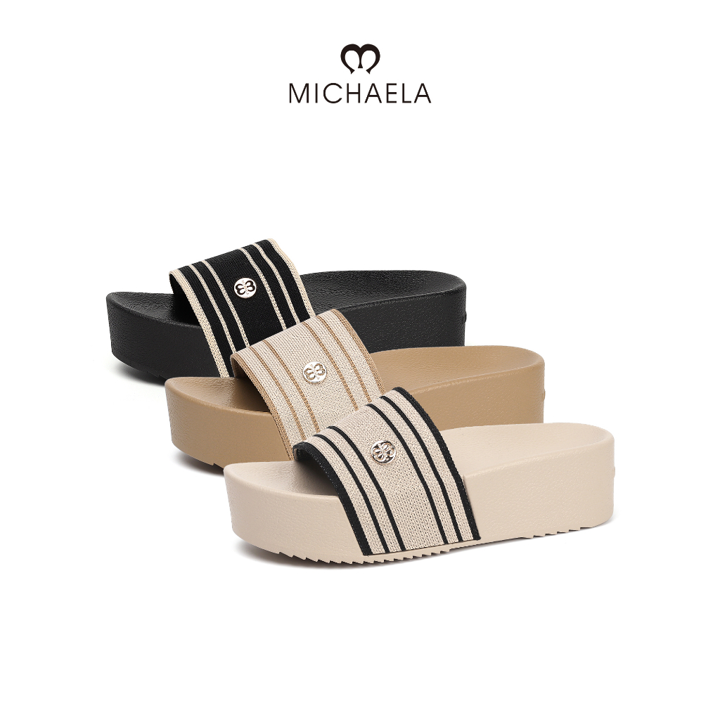 MICHAELA Striped Platform Sandals Breathable Comfortable Knit Chunky ...