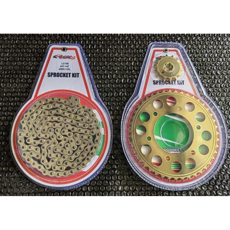 SPROCKET CHAIN SET STEEL GOLD SNIPER 150 14/43T 428H-132L | Shopee ...